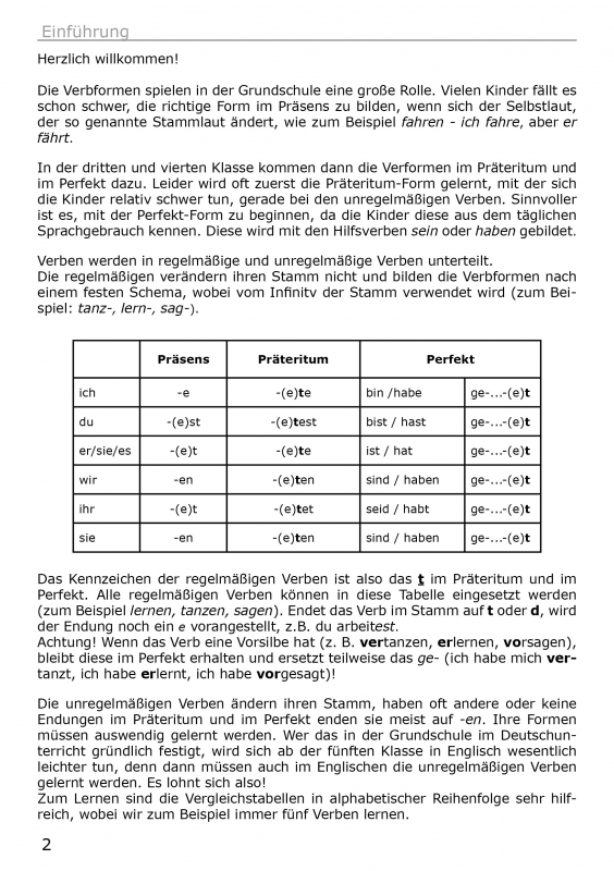 Kinderleichte Grammatik: Die Verben im Präteritum und Perfekt